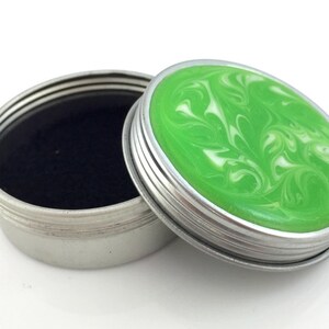 Medium Lime Green Treasure Box - Lime Green Round Metal Box - Jewelry ...