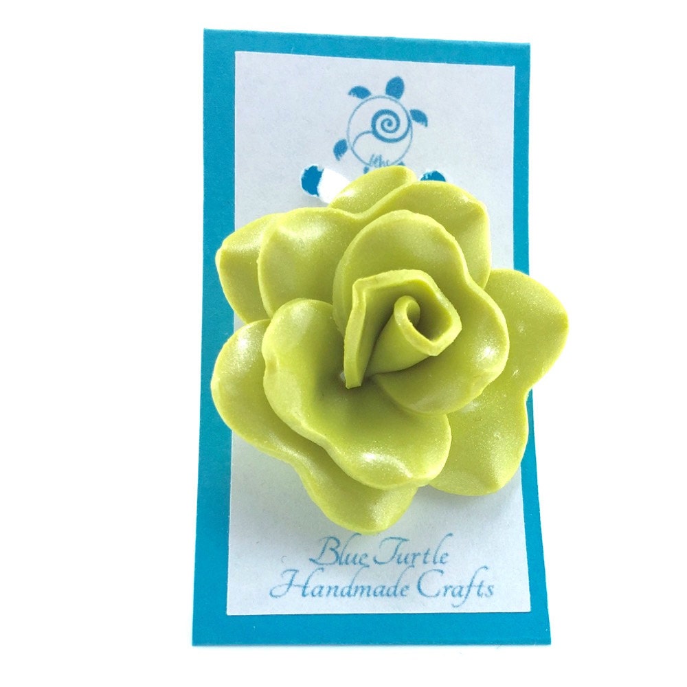 Wasabi Green Rose Pendant Simple Rose Necklace Lettuce | Etsy