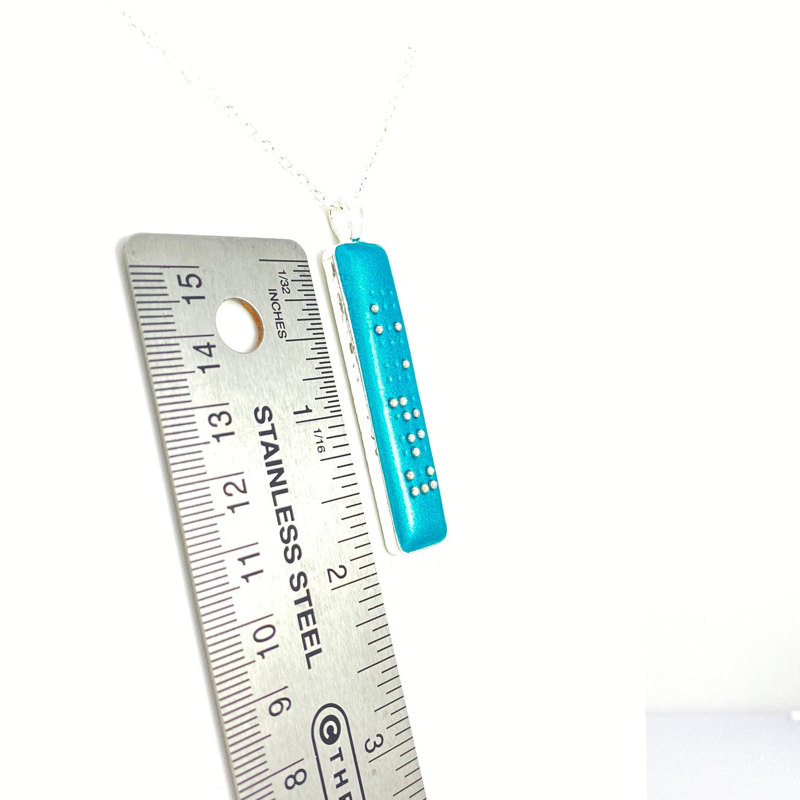 Skinny Braille Necklace personalized Braille Pendant up to 8 - Etsy