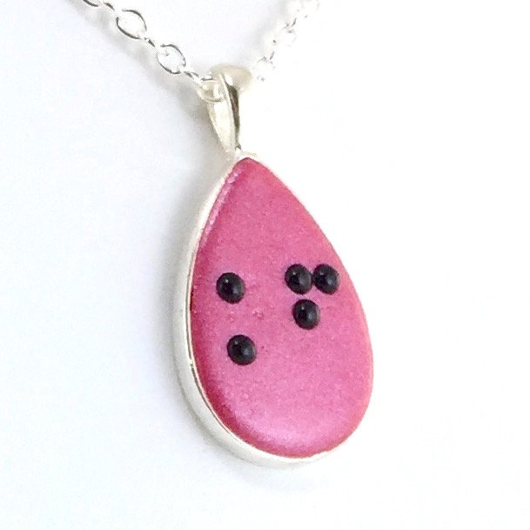 Teardrop Braille Pendant Necklace - 1 or 2 Letters - Initials ...