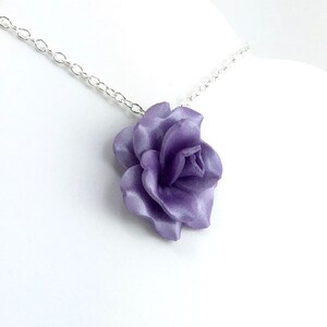 Light Purple Rose Pendant - Simple Rose Necklace - Light Purple Rose ...