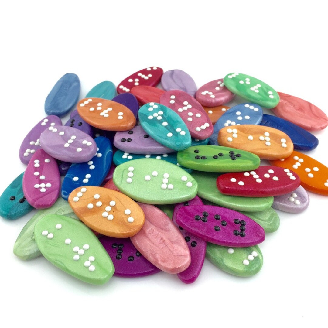 Set of FIVE Braille Pocket Pebbles 1 to 5 Letter Words - Etsy