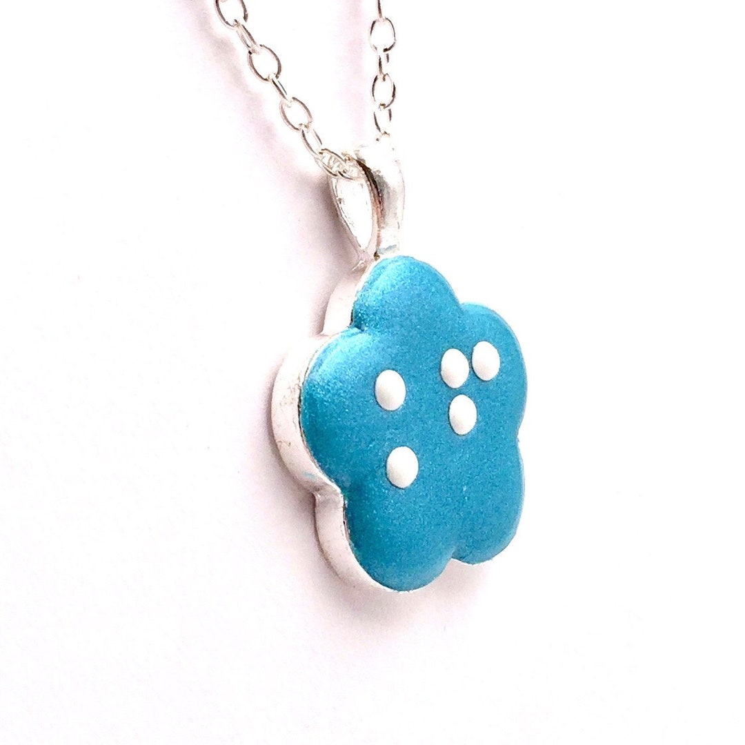 Flower Braille Pendant Necklace - 1 or 2 Letters - Initials ...
