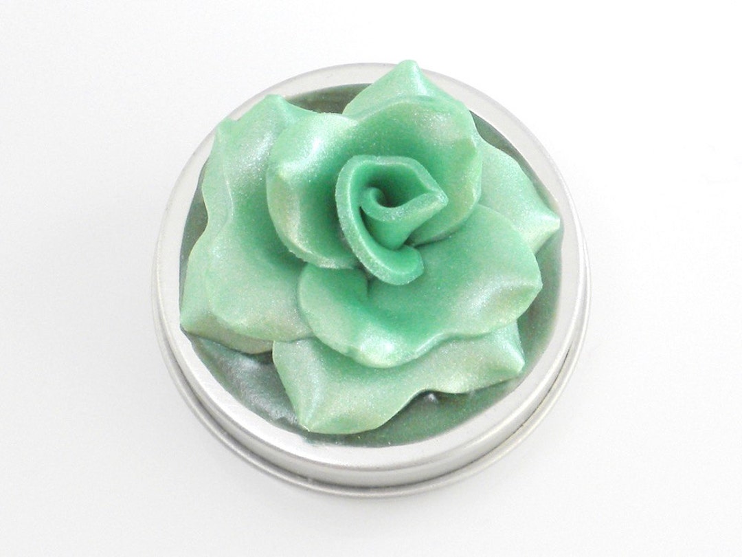 Light Green Rose Box - Small Tin, Rose - Light Green Rose Jewelry Box ...