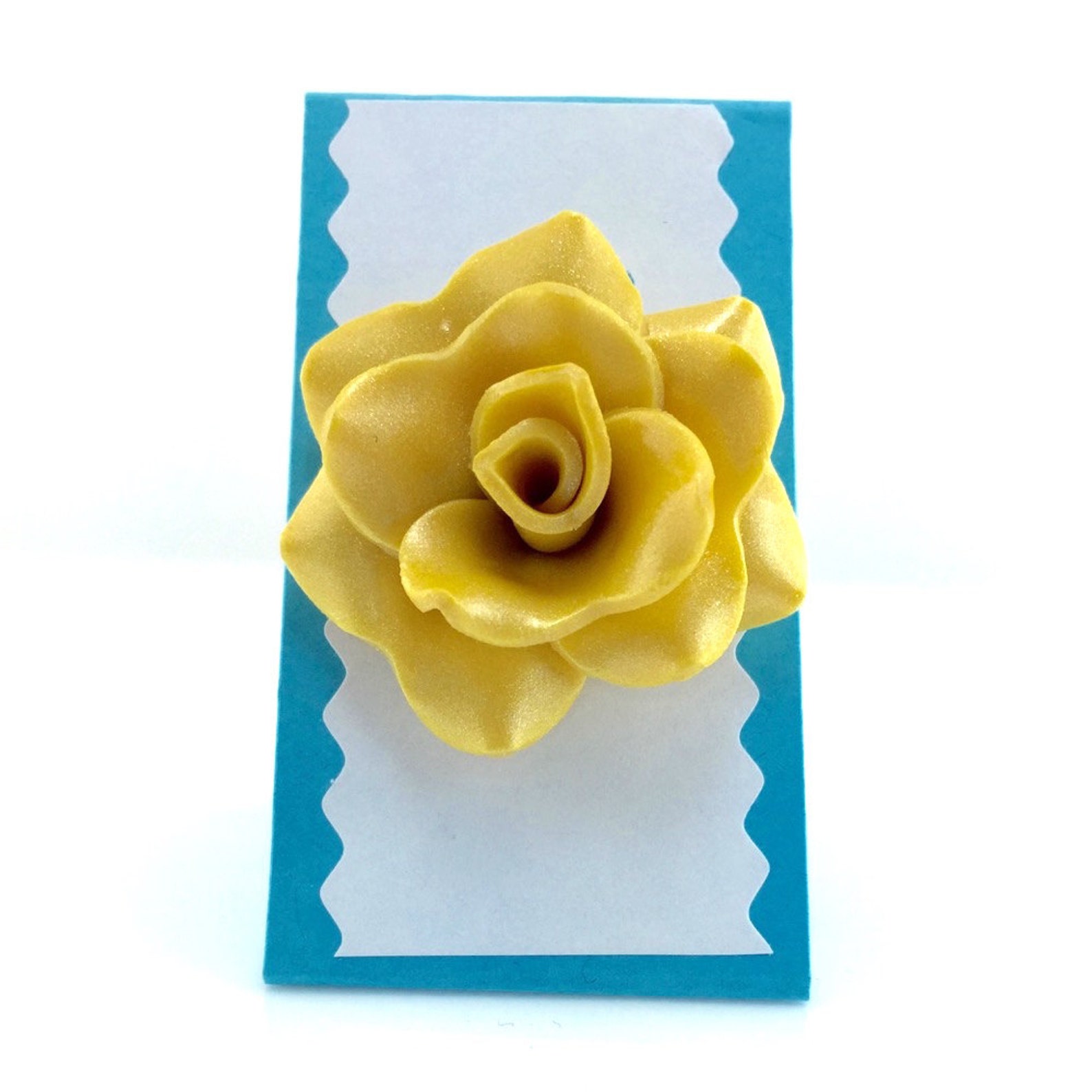 Medium Golden Yellow Rose Pendant Simple Rose Necklace | Etsy