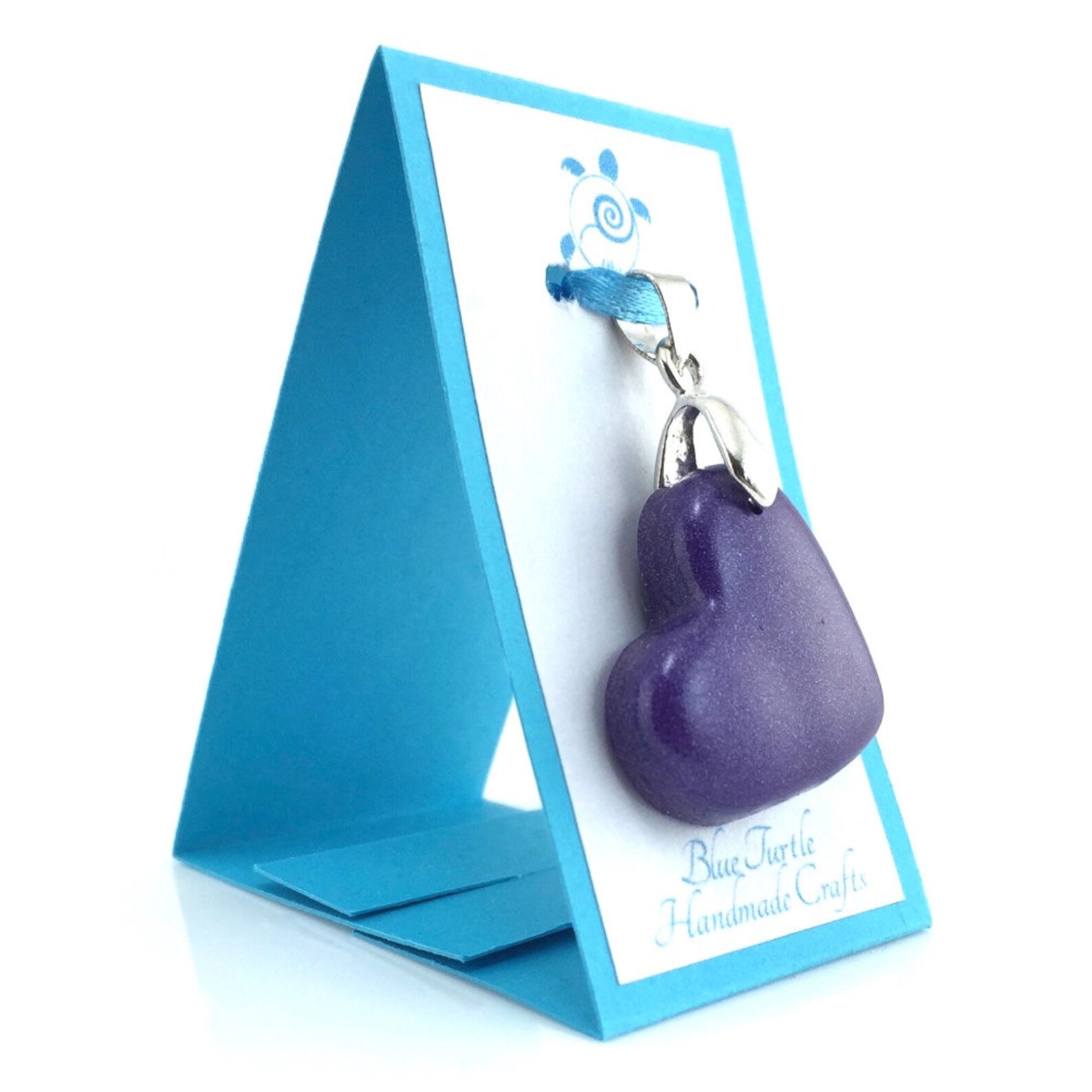 Dark Purple Heart Pendant Simple Clay Heart Necklace Dark | Etsy