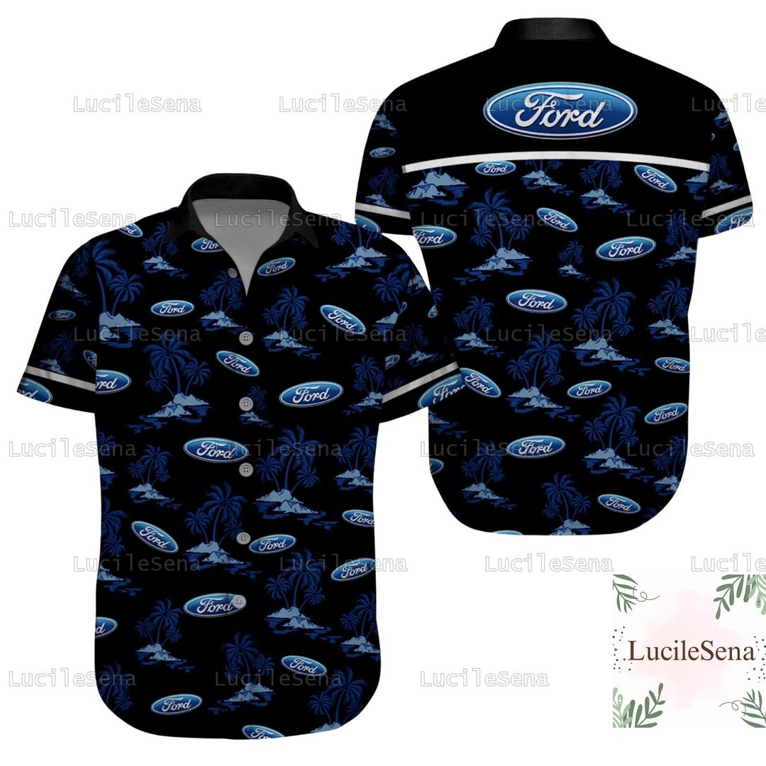 Men's Ford Button Shirt, Ford 3D All Over Print Shirt, Ford Men Shirt ...