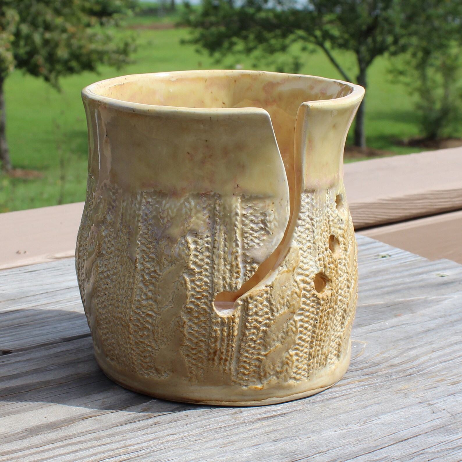 Ceramic Knit Pattern Yarn Bowl | Etsy