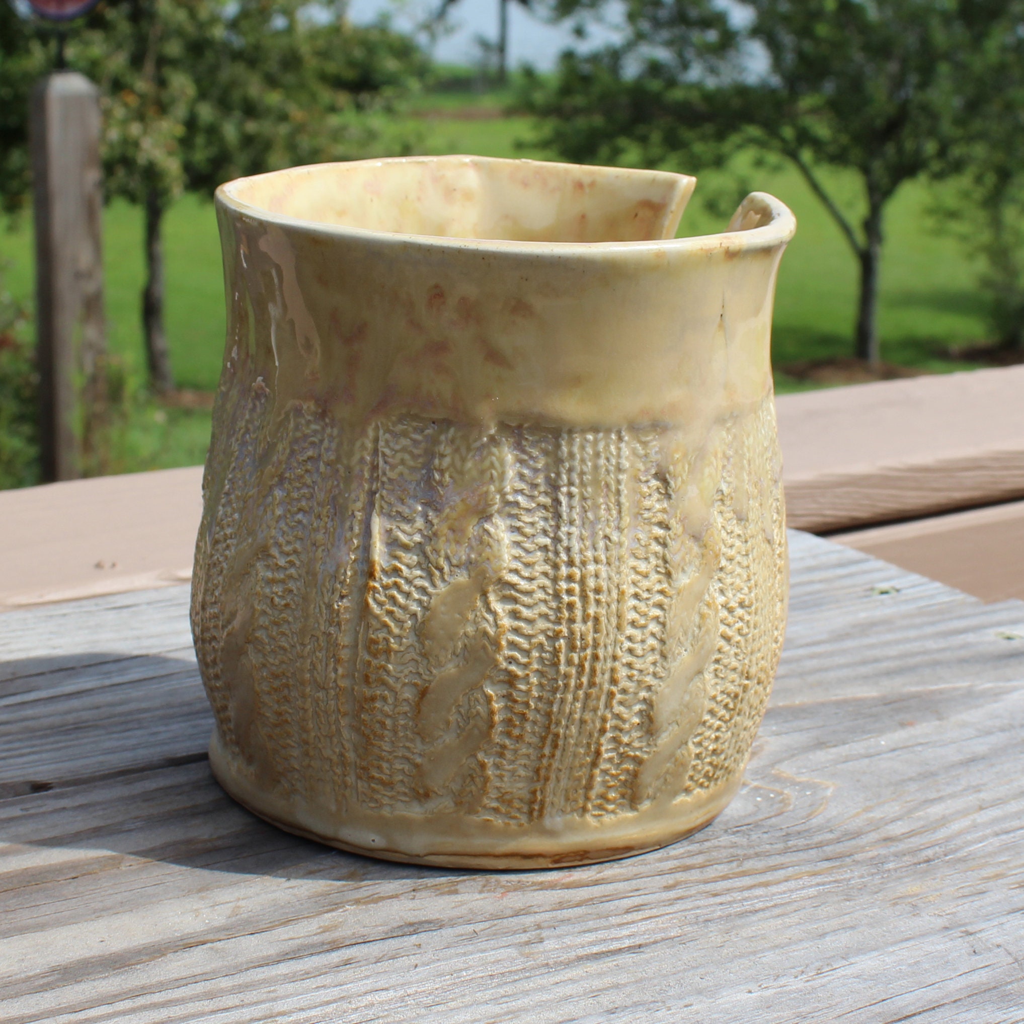 Ceramic Knit Pattern Yarn Bowl | Etsy