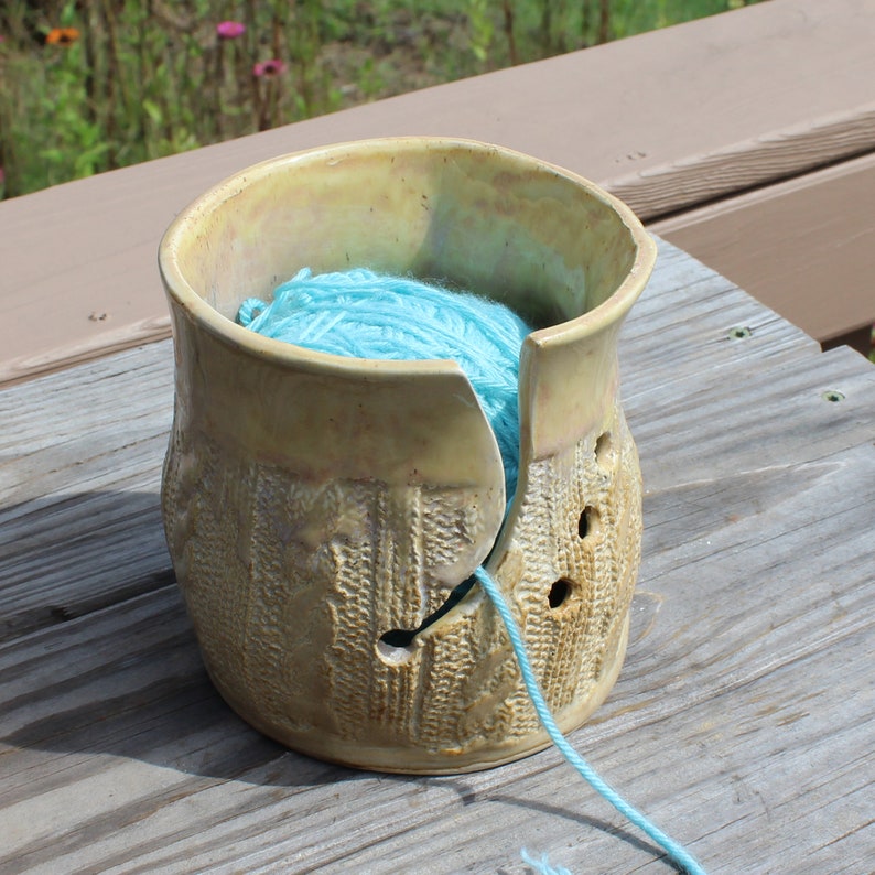Ceramic Knit Pattern Yarn Bowl - Etsy