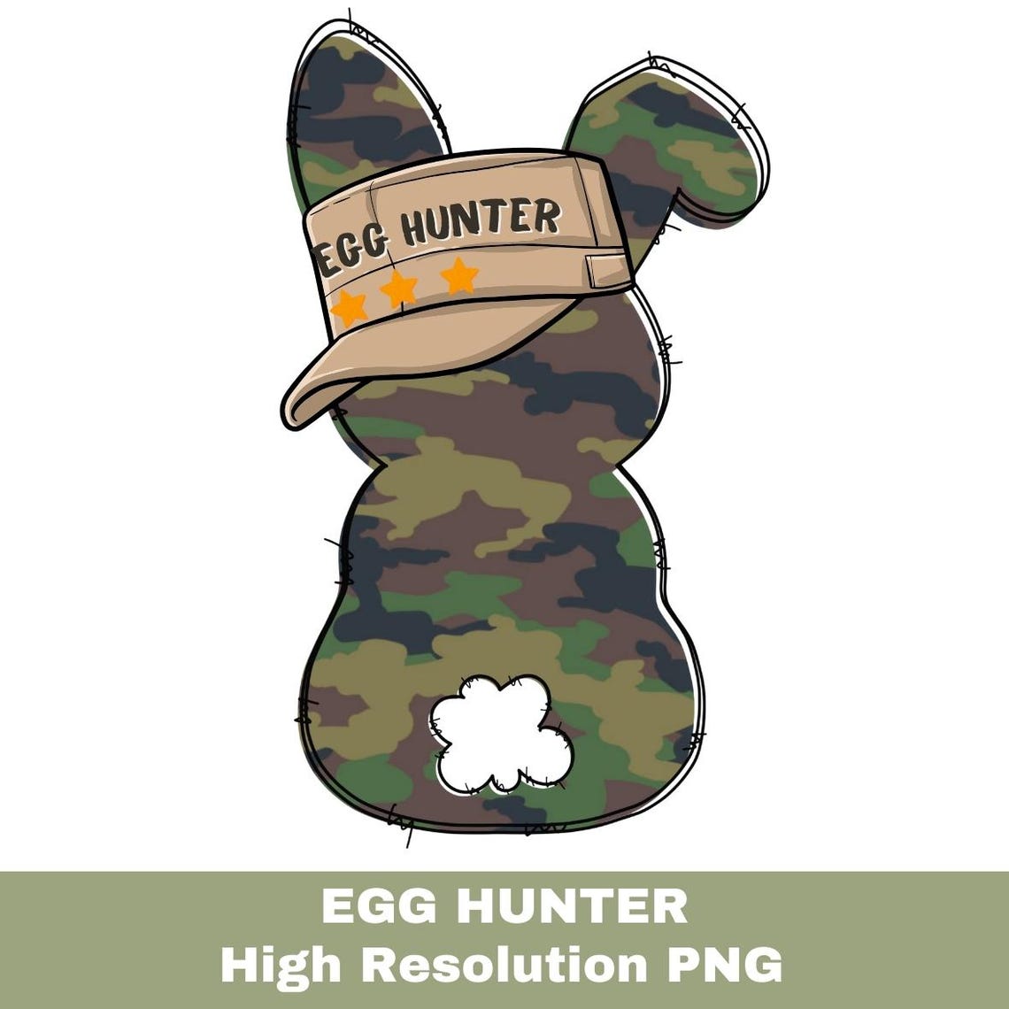 Egg Hunter PNG Camo Easter Bunny Baseball Cap Brown Army Pattern Rabbit ...
