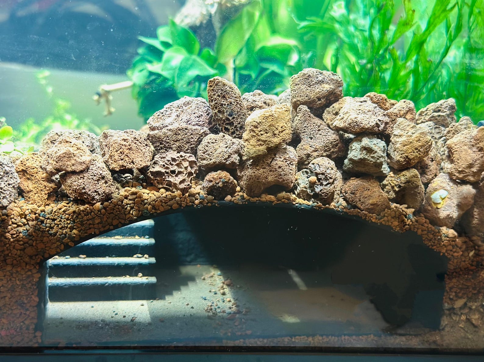 Fish Tank Tunnel With Stairs, Aquarium Hideout for Betta/shrimp/cory ...