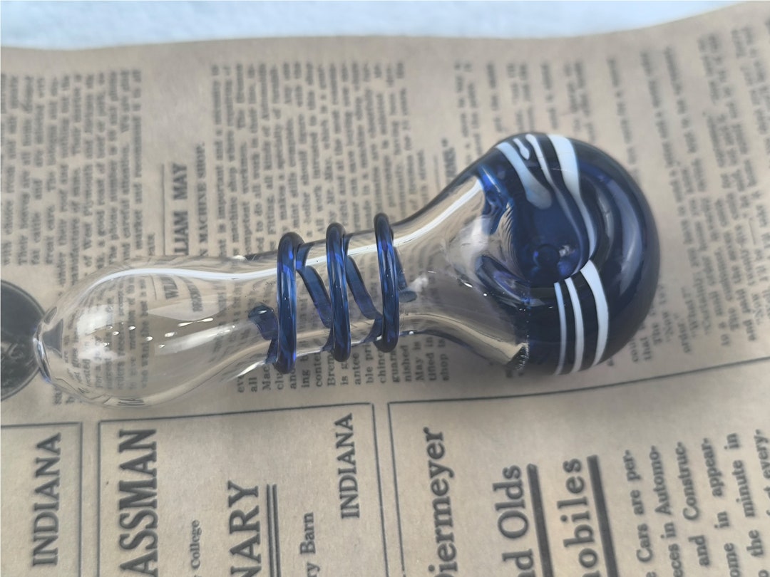 Glass Pipe Blue Glass Pipe Gifts for Him - Etsy