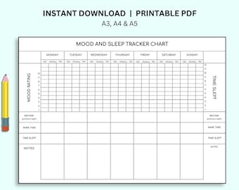 Printable Sleep & Mood Tracker | Printable PDF | Daily Sleep and Mood ...