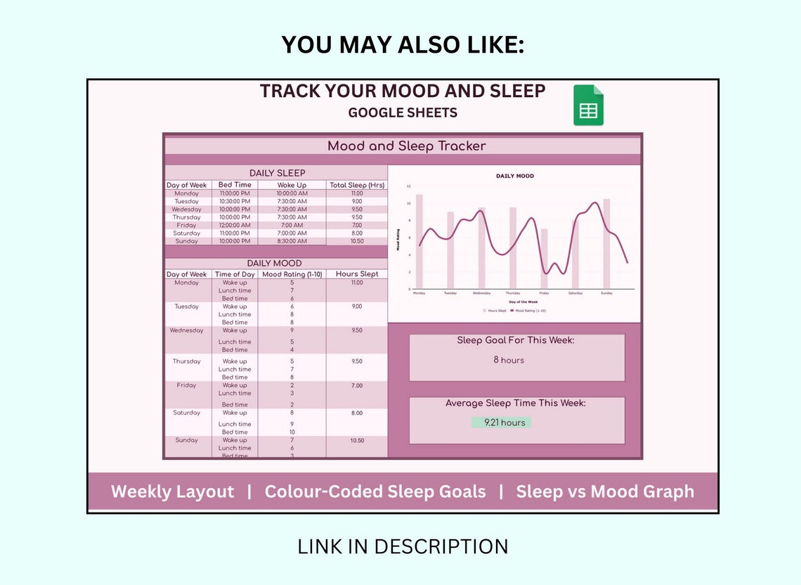 Printable Sleep & Mood Tracker | Printable PDF | Daily Sleep and Mood ...