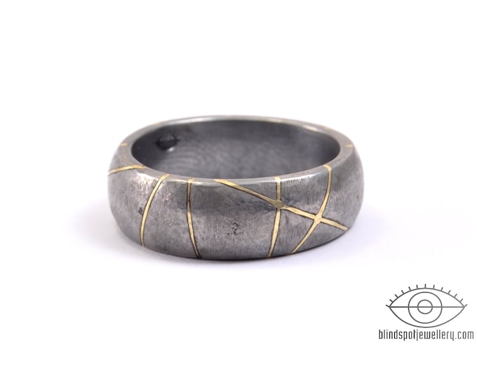 Kintsugi Ring MADE TO ORDER Iron, Gold - Etsy