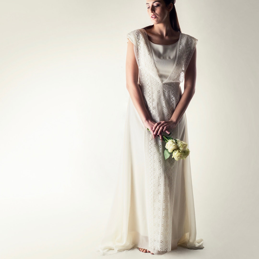 Wedding Dress, Plus Size Wedding Dress, Tunic Wedding Dress, Simple ...