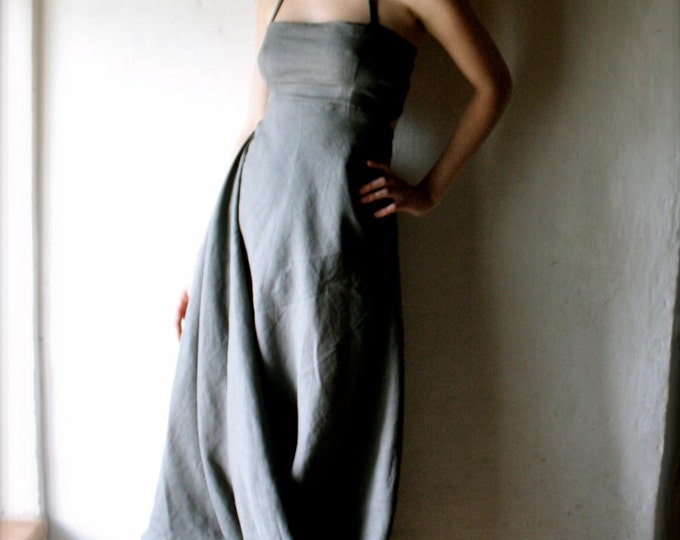 Halter Linen Maxi Dress Floor Length - Etsy