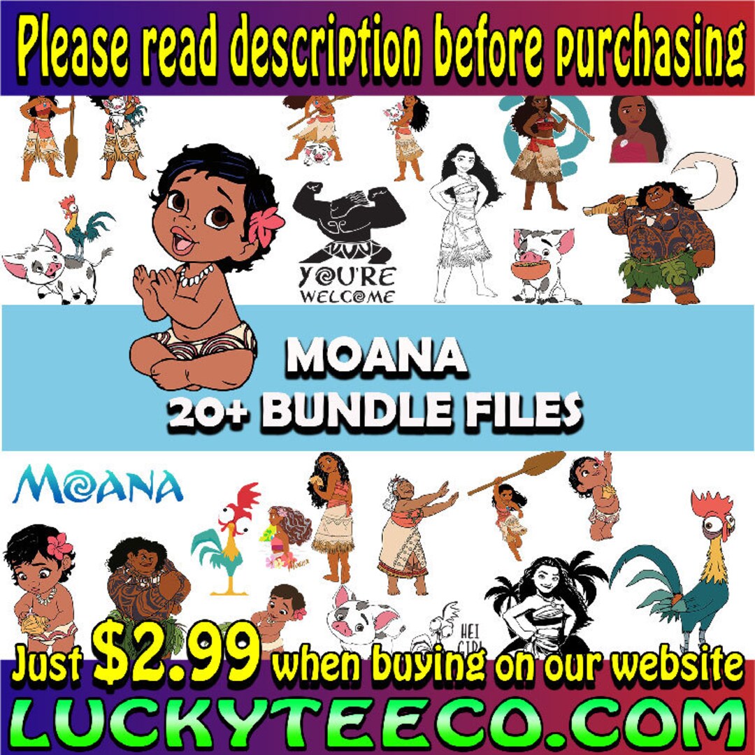20 Moana Cliparts MEGA Bundle, Moana PNG Cartoon Cliparts for ...