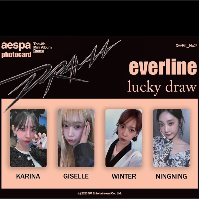 Aespa Drama Karina Everline Lucky Draw Event Photocard Kuromi - Etsy