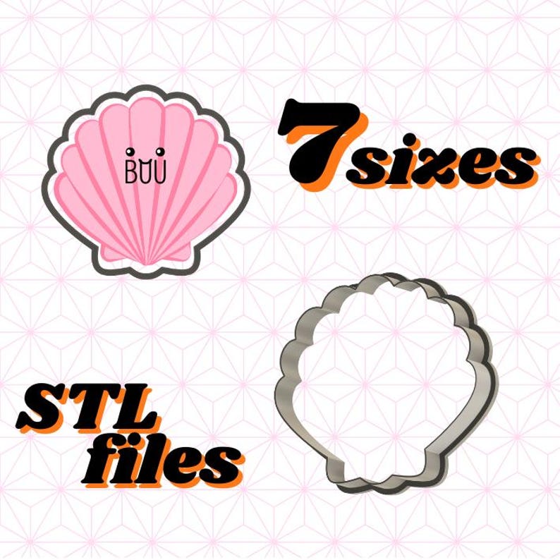 Scallop Shell Cookie Cutter STL File Instant Download - Etsy
