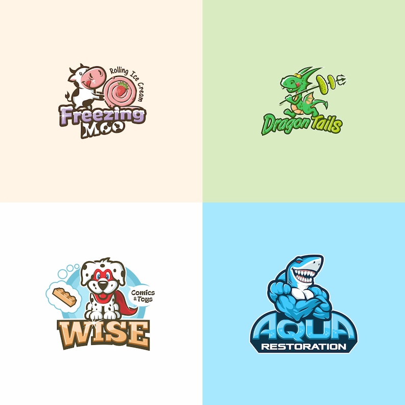 Custom Playful Logo Mascot Design, Custom Logo Design, Business Brand ...