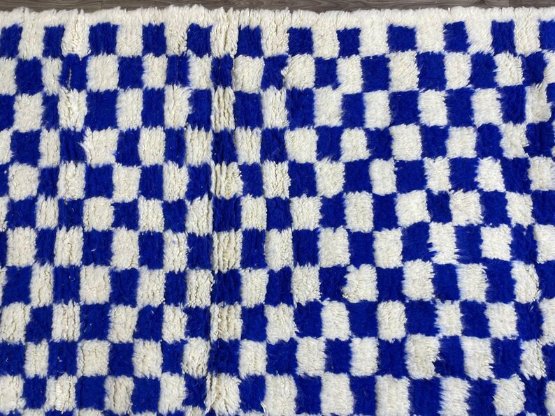 Checkerboard Blue and White 5x7 Rug, Cozy Chic Aera Rug Living Room ...