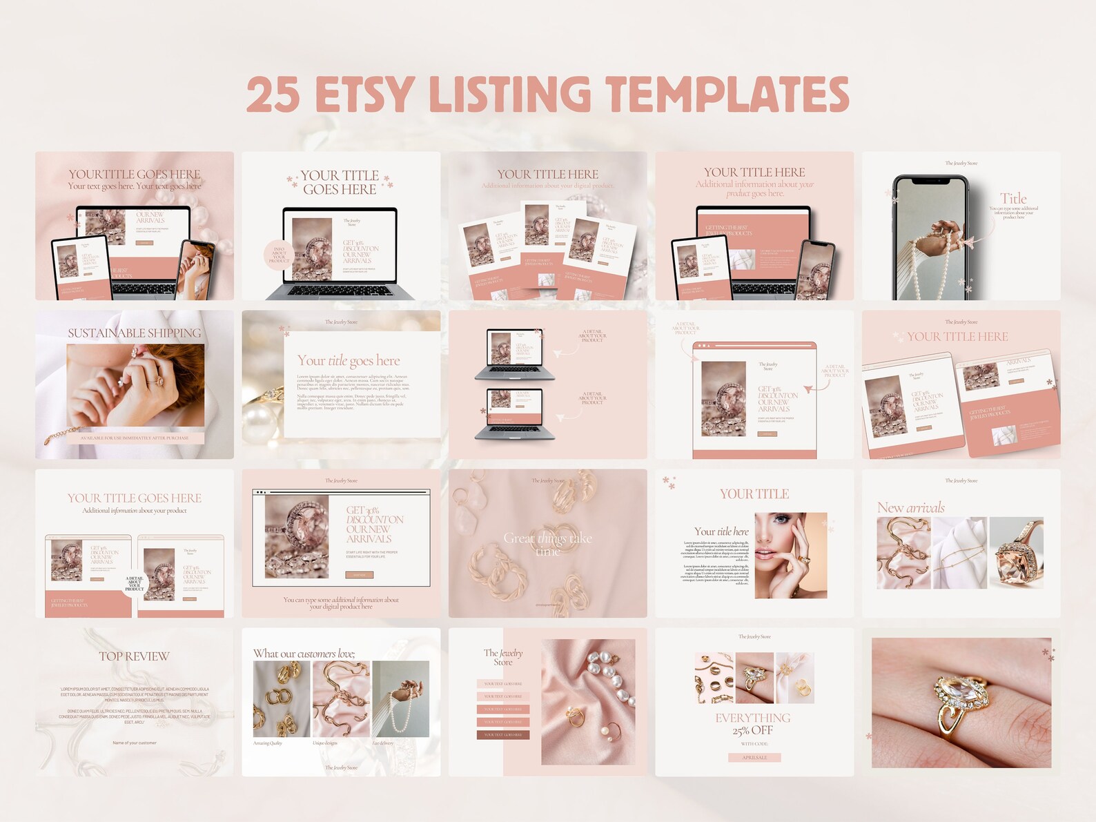 Etsy Shop Kit THE JEWELRY STORE Branding Package to Sell on Etsy ...