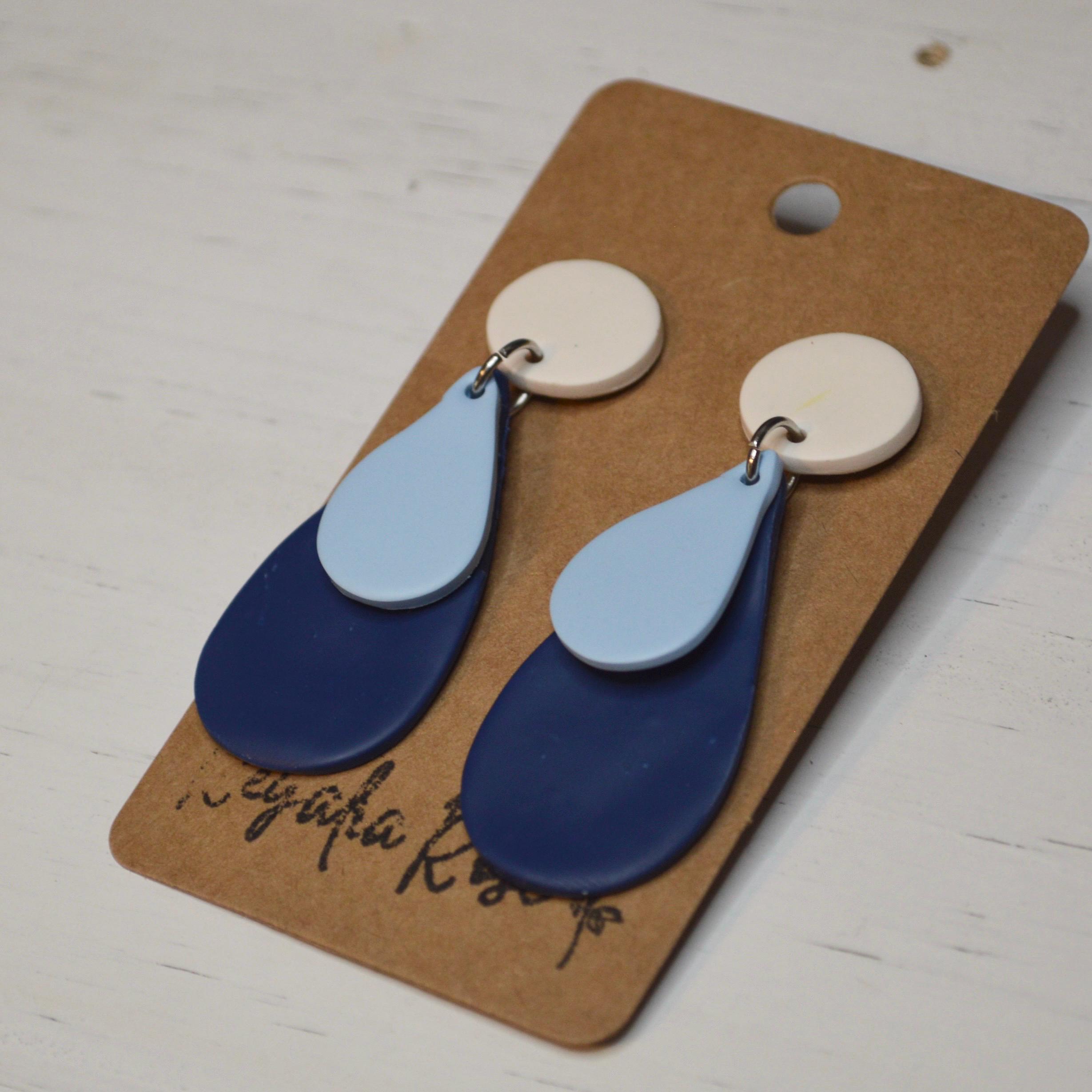 BLUE COLLECTION | Polymer Clay Earrings | Handmade | Statement Earring ...