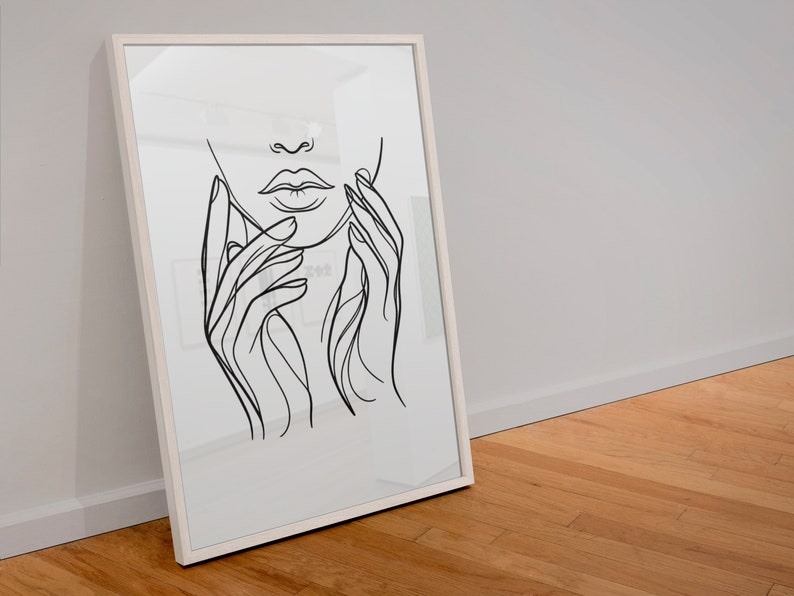 Digital Download, Female Fine Line Art, Empowering Woman Art ...