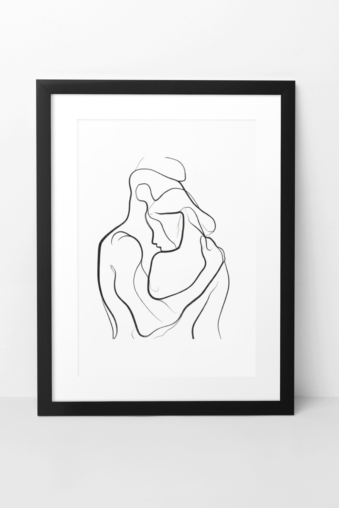 Couple Art Print, Abstract Couple Fine Line Art, Abstract Love Art ...