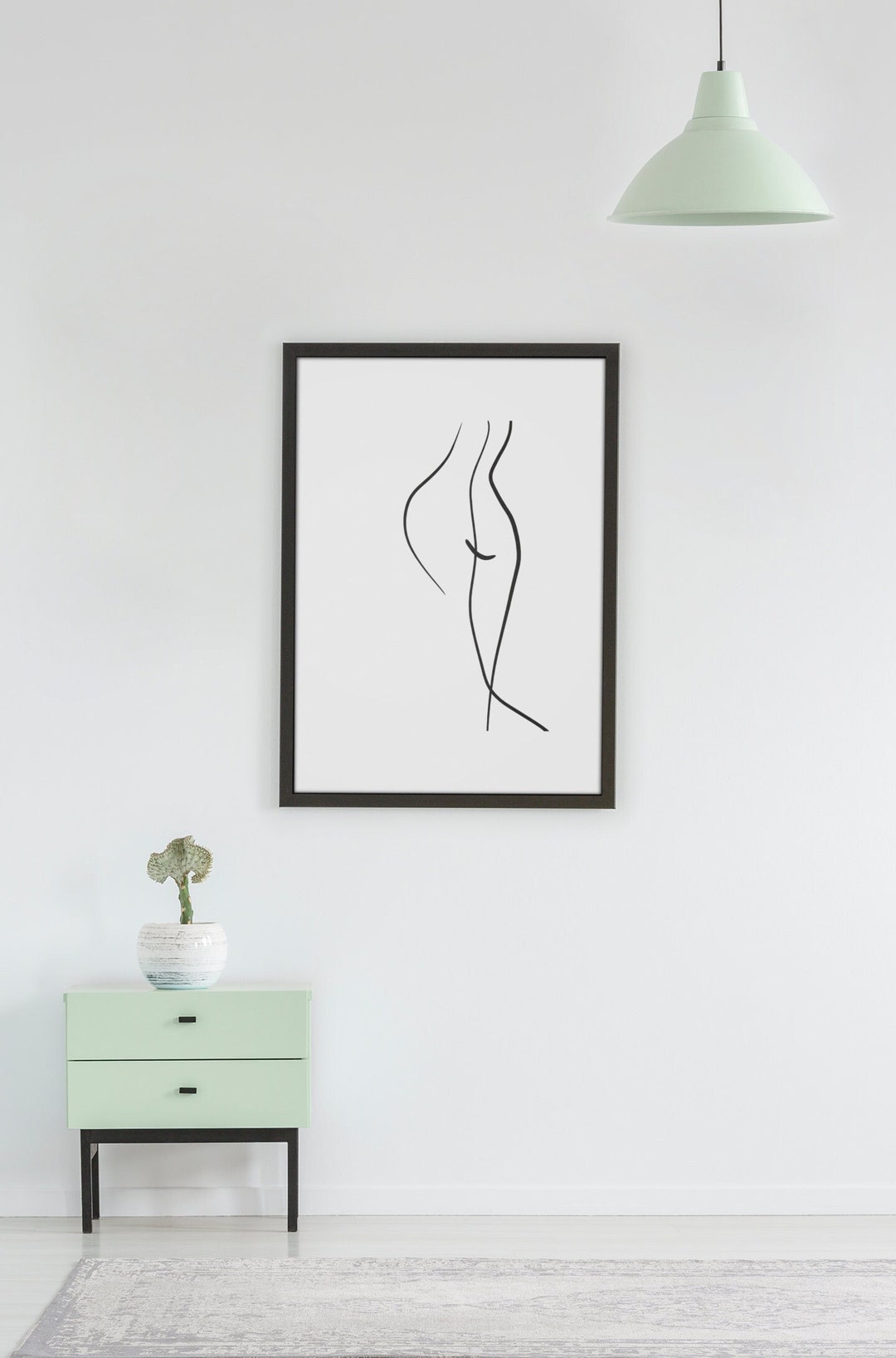 Abstract Woman Fine Line Art, Female Silhouette Line Drawing, Woman ...