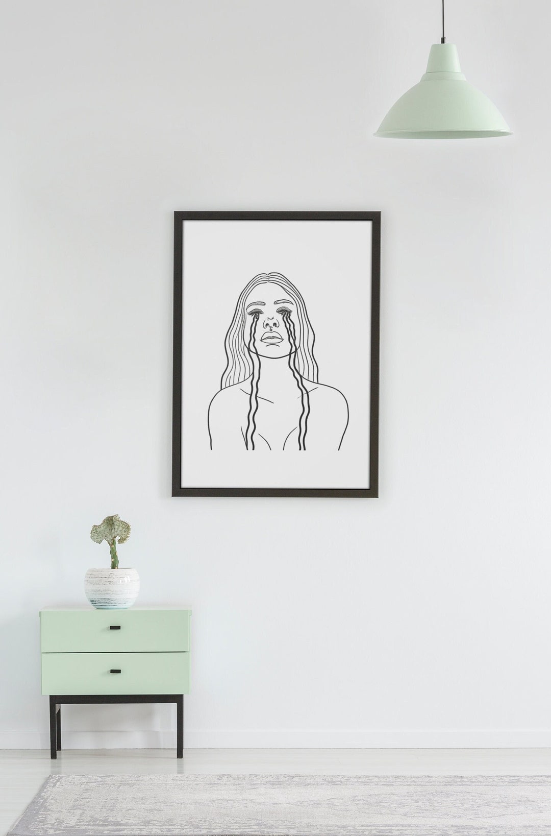 Vulnerable Line Drawing Print, Fine Line Drawing, Woman Wall Art Sketch ...