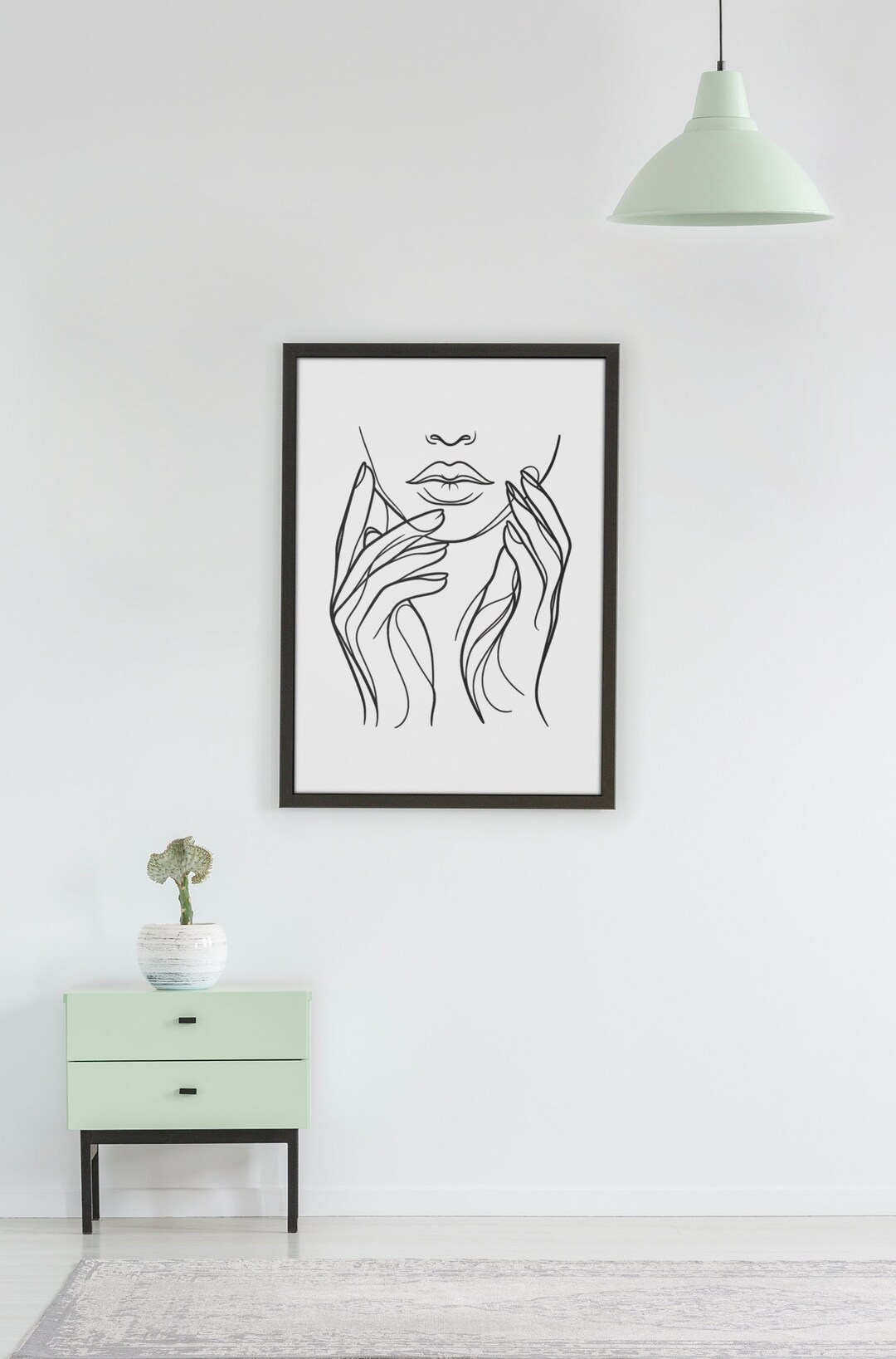 THE CARESS Digital Download, Female Fine Line Art, Empowering Woman Art ...
