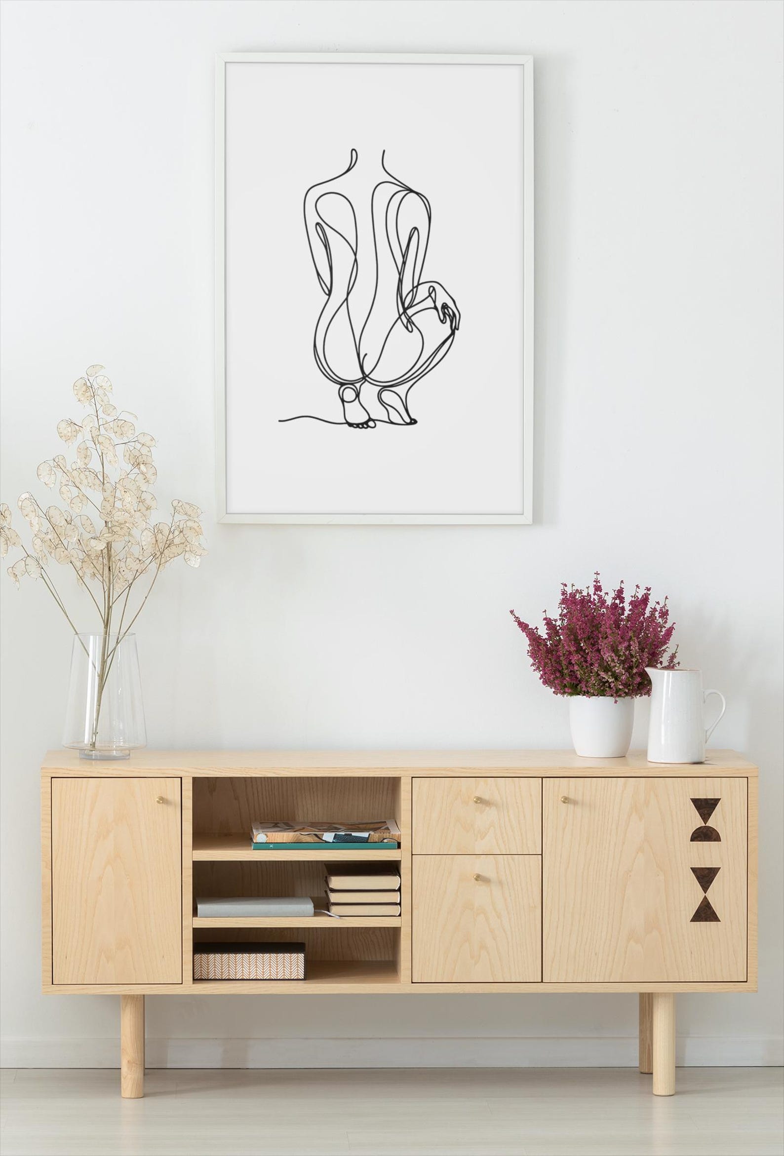 Female Figure Art, Woman Sketch Print, Female Figure Poster, Printable ...