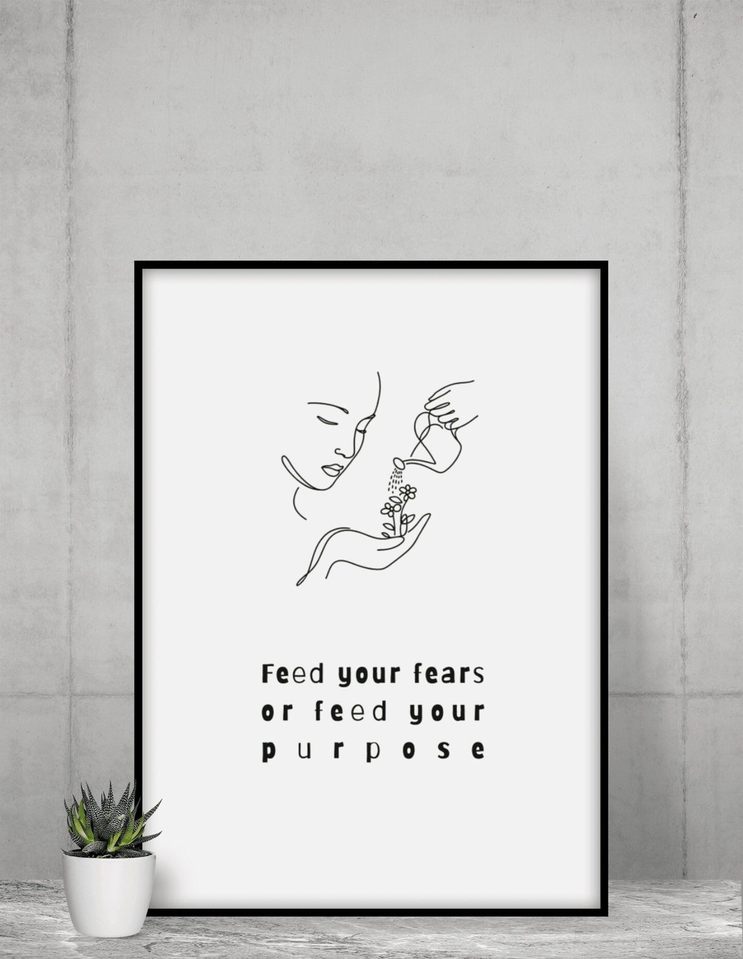 Recovery Themed Line Art, One Line Art Print, Matte Vertical Poster ...
