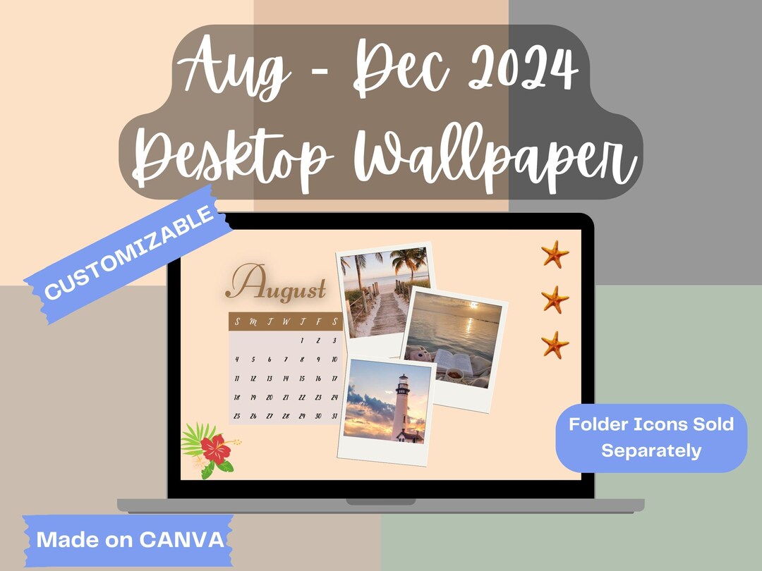 2024 Desktop Wallpaper, August 2024 to December 2024, Customizable - Etsy