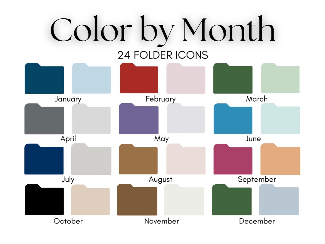 24 Solid Color Folder-shaped Icons Pack, PC Windows Mac Desktop Folder ...