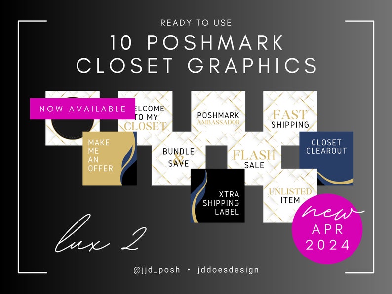 10 Poshmark Square Graphics Closet Signs Ready to Upload Lux 2 by ...