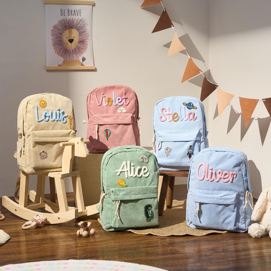 Custom Kids Backpack With Multicolor Name - DIY Educational Patches ...