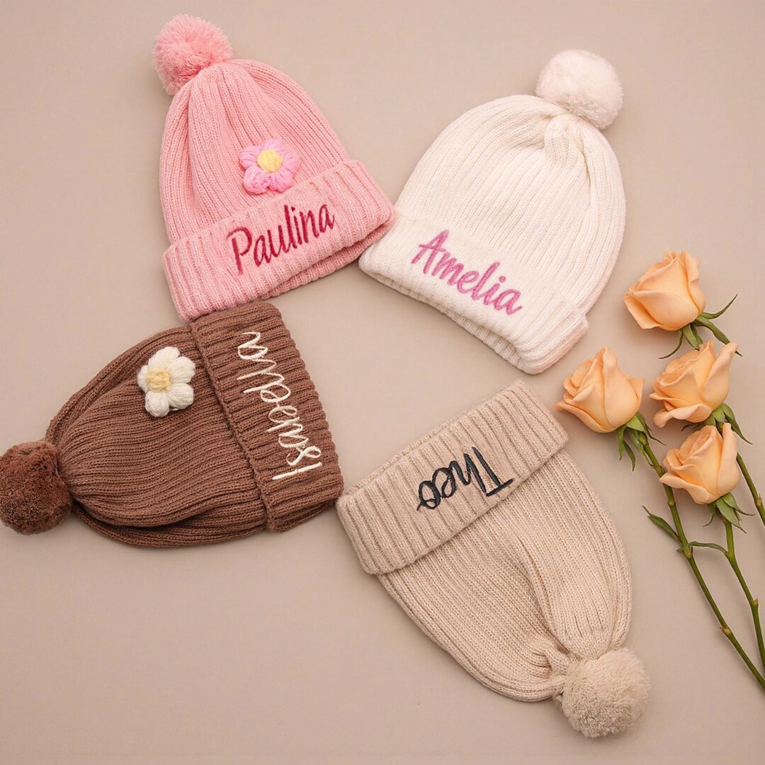 Personalized Baby Beanie, Custom Toddler Beanie Hat, Embroidered Baby ...