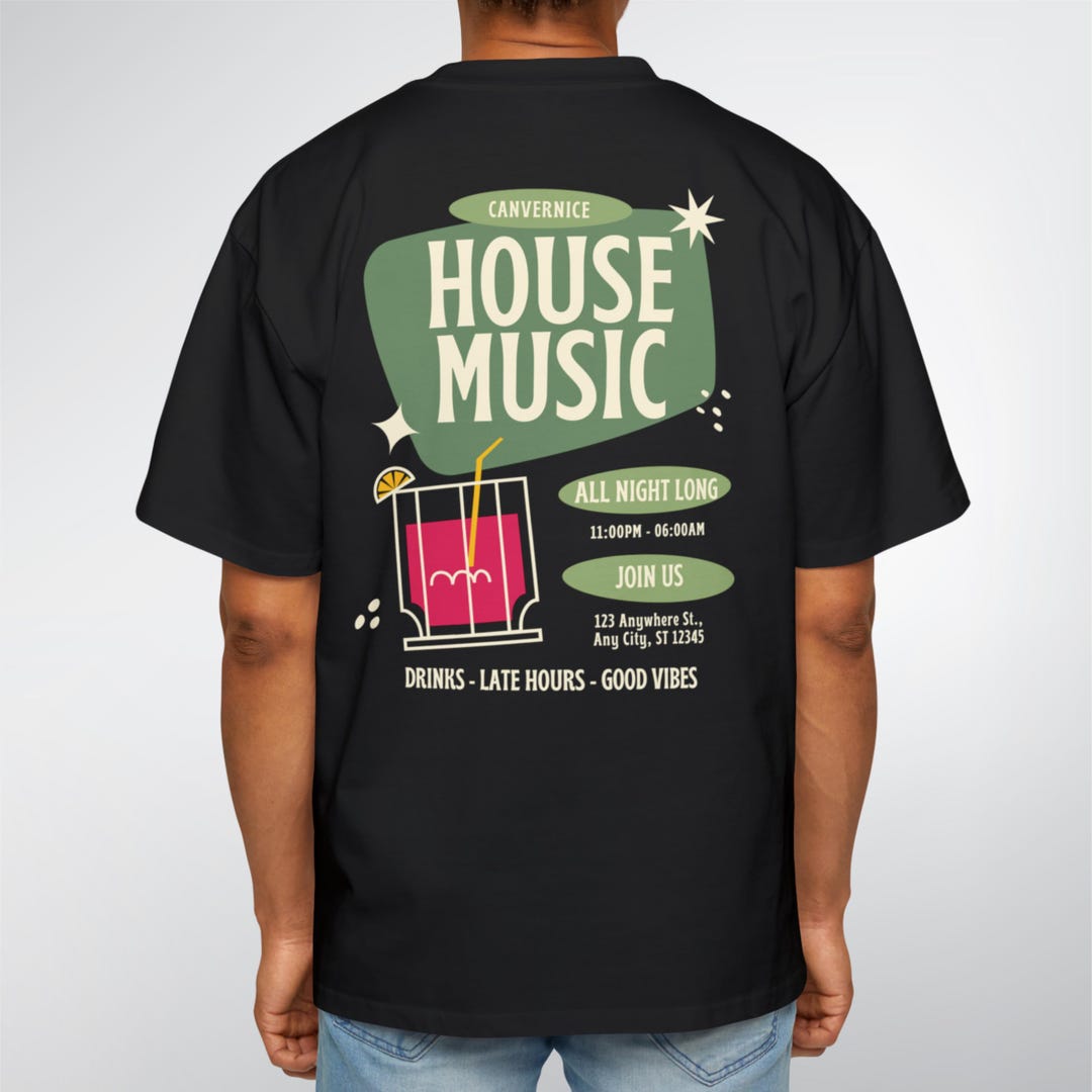 Retro House Music T-shirt - Rave EDM DJ Oversized Tee - Etsy
