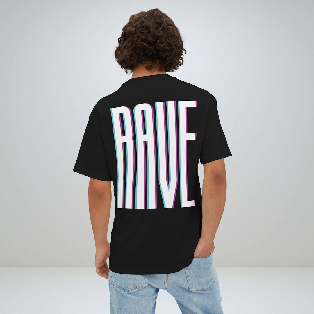 Oversized Rave Shirt Glitch Rave Shirt Unisex Tee Boxy T-shirt Music ...