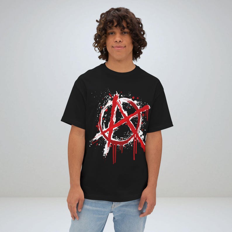 Anarchy Symbol Oversized Shirt: Edgy Streetwear Tee - Etsy