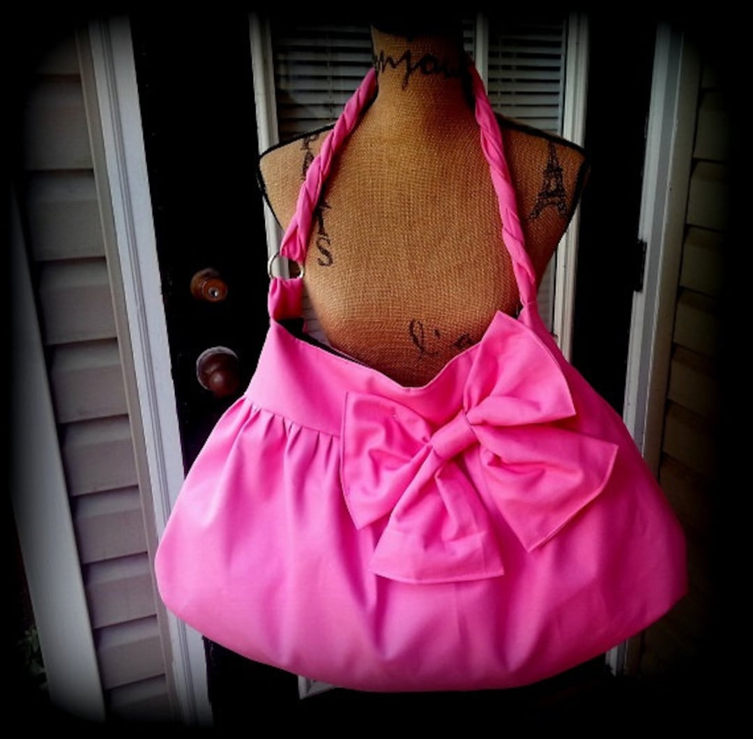 Handmade Hot Pink Bow Purse Hobo Bag Color Variations With - Etsy