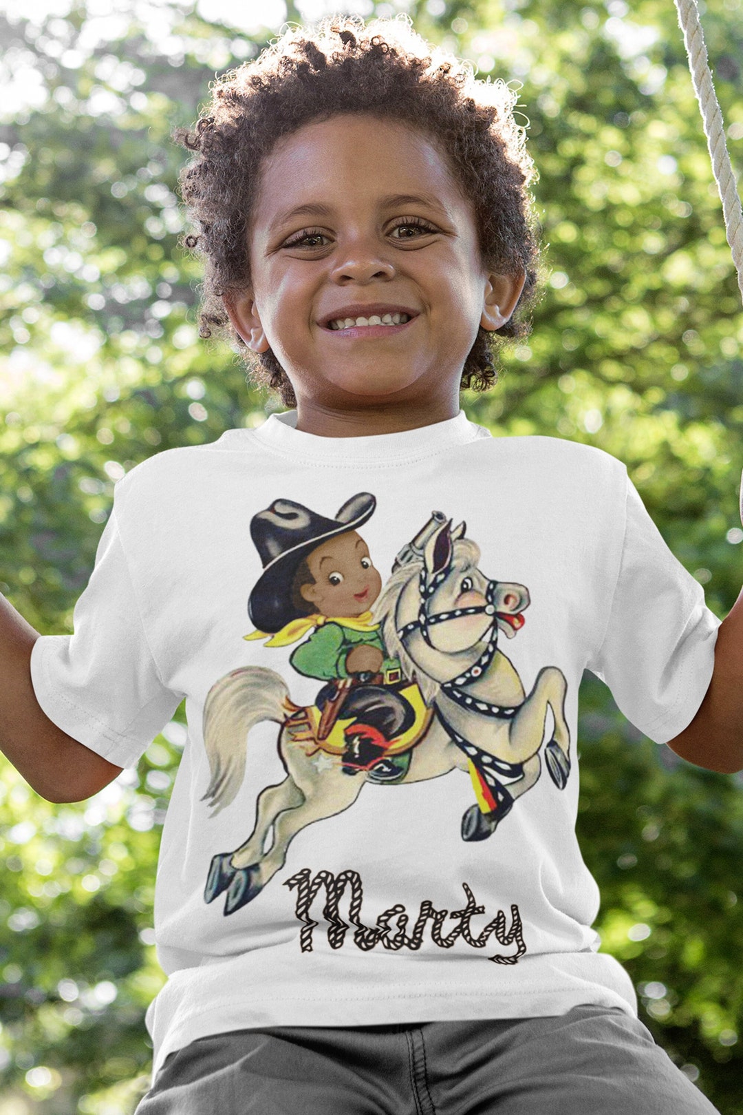 Custom Retro African American Buckaroo Cowboy Cutie Shirt With Rope ...