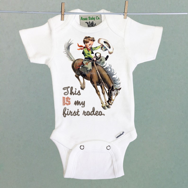 First Rodeo Retro Western One Piece Bodysuit With Buckaroo - Etsy