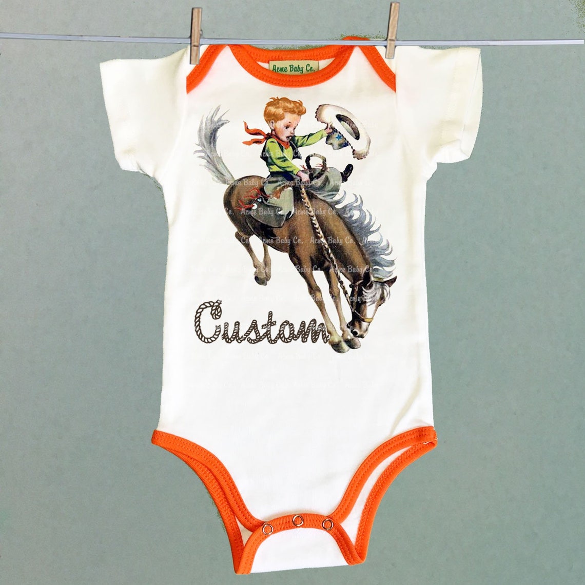 Retro Redhead Cowboy Buckaroo One Piece With Colored Trim. - Etsy