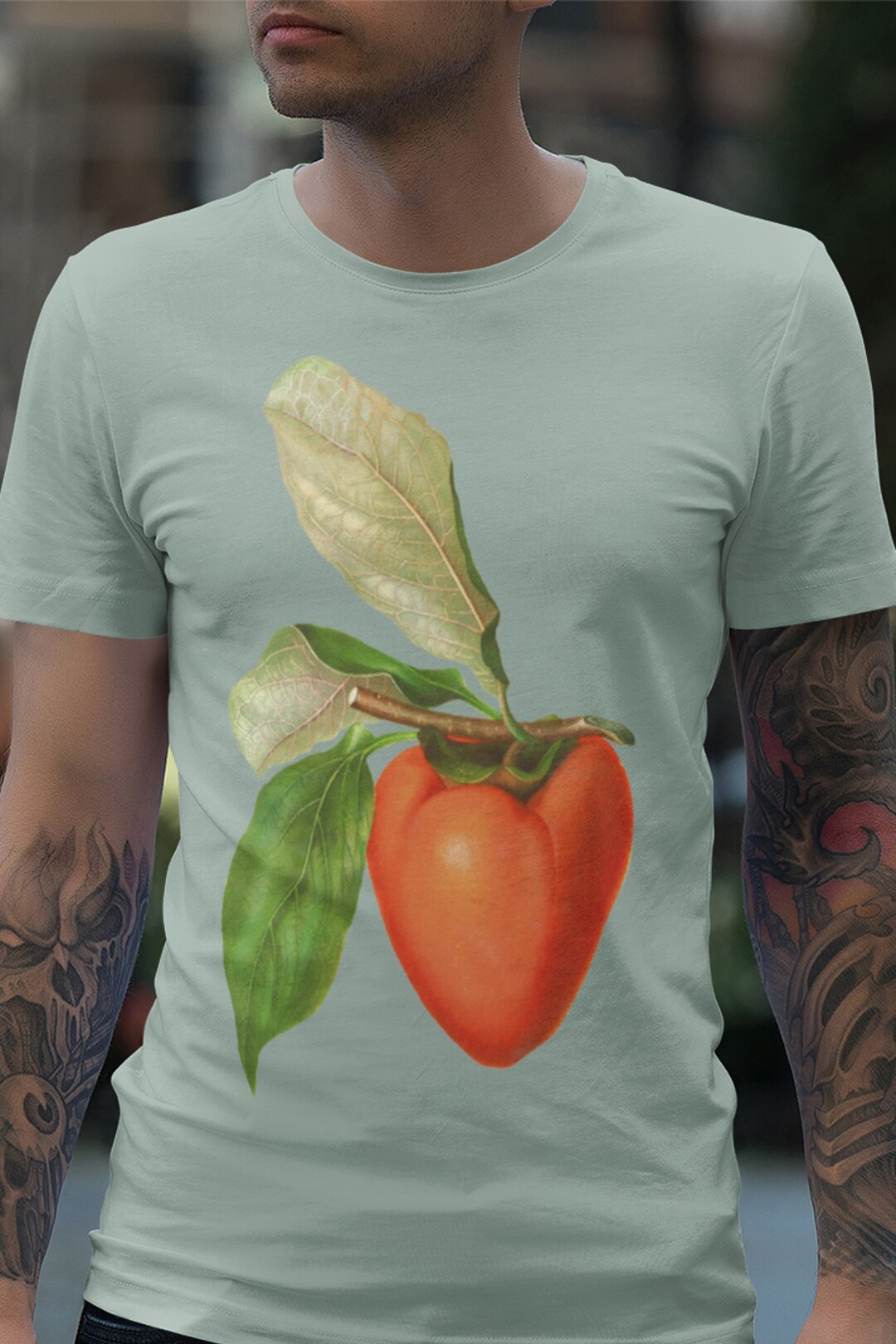 Persimmon Unisex Tee. Chef T-shirt Gift. Unique Gift for Him. Botanical ...