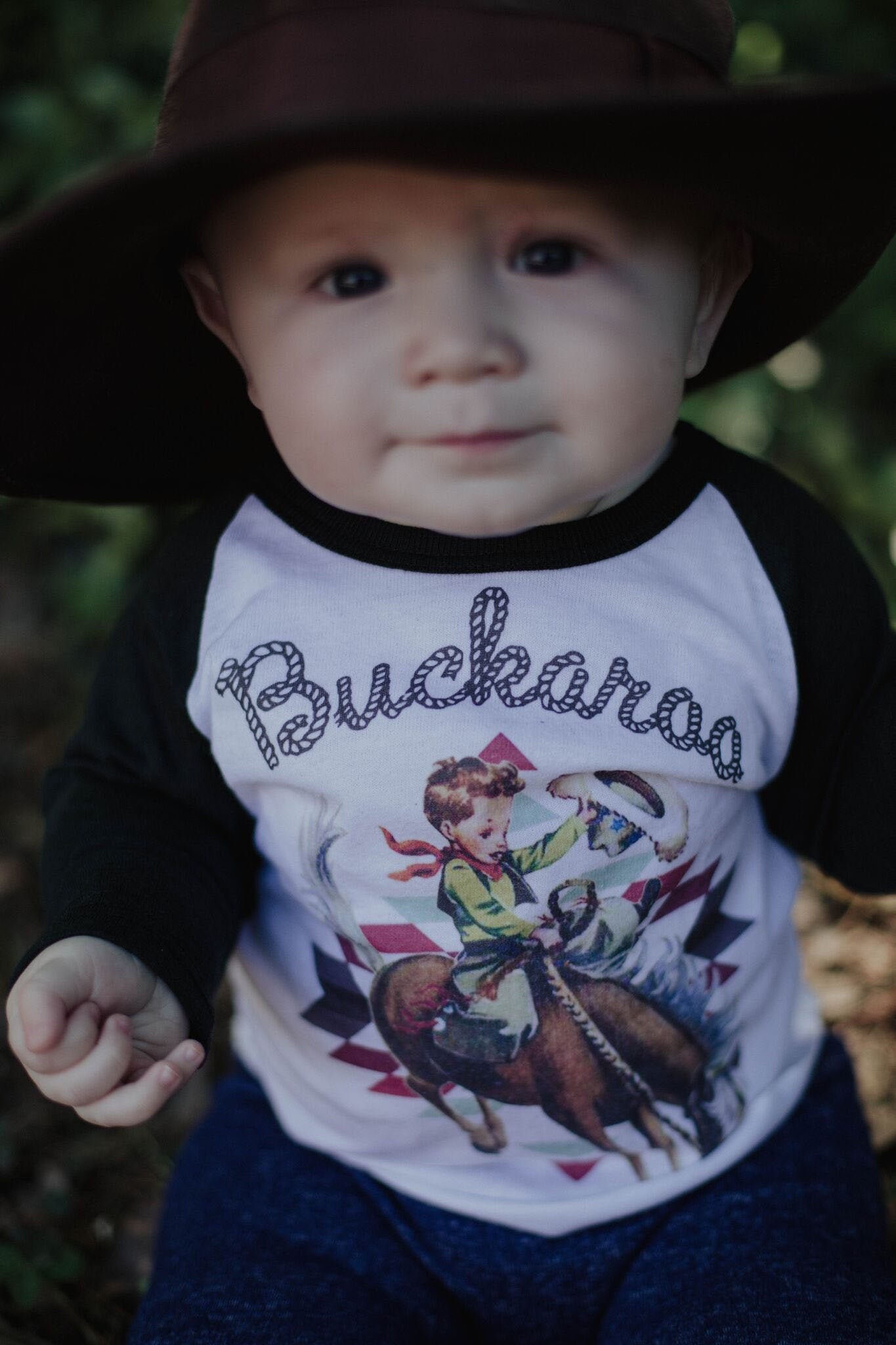 Retro Shirt Southwest Buckaroo Cowboy Shirt Raglan Shirt | Etsy